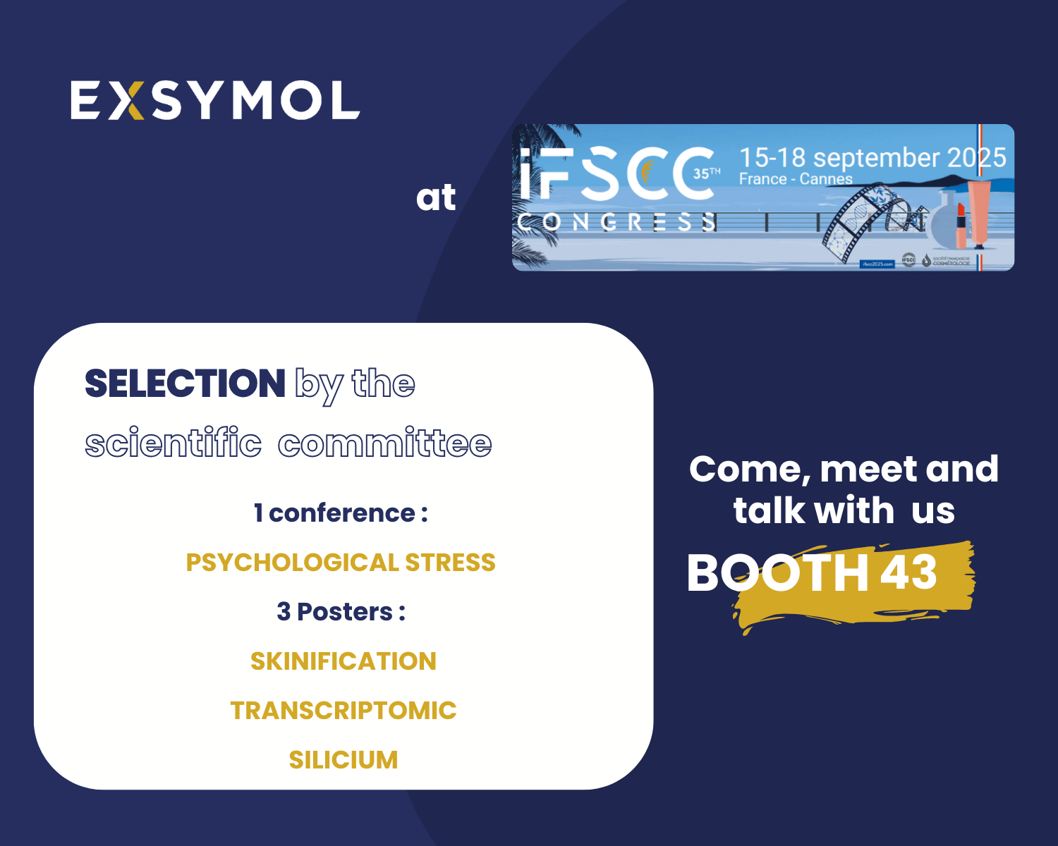 IFSCC Cannes, 4 scientific communications selected - Exsymol